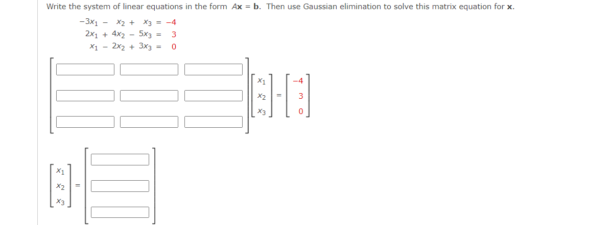 Solved Write the system of linear equations in the form Ax = | Chegg.com