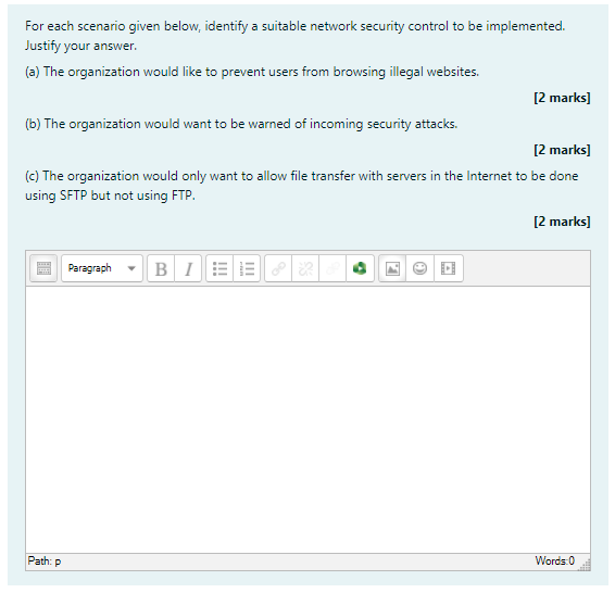 Solved For each scenario given below, identify a suitable | Chegg.com