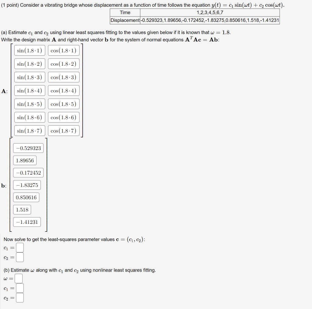 Solved Consider a vibrating bridge whose displacement as a | Chegg.com