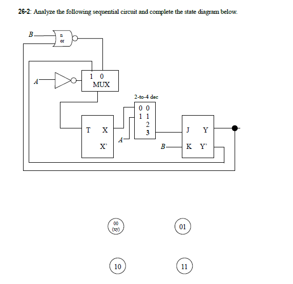 Solved 26-2: Analyze the following sequential circuit and | Chegg.com