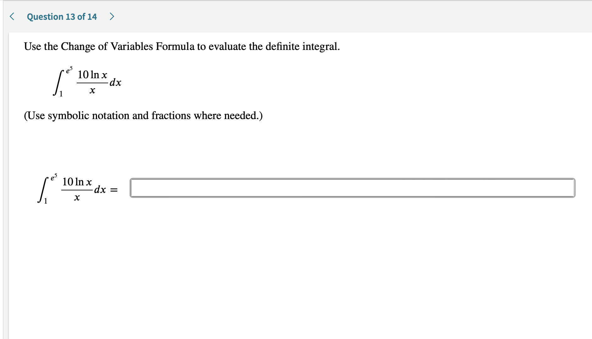 Solved Question 13 ﻿of 14Use the Change of Variables Formula | Chegg.com