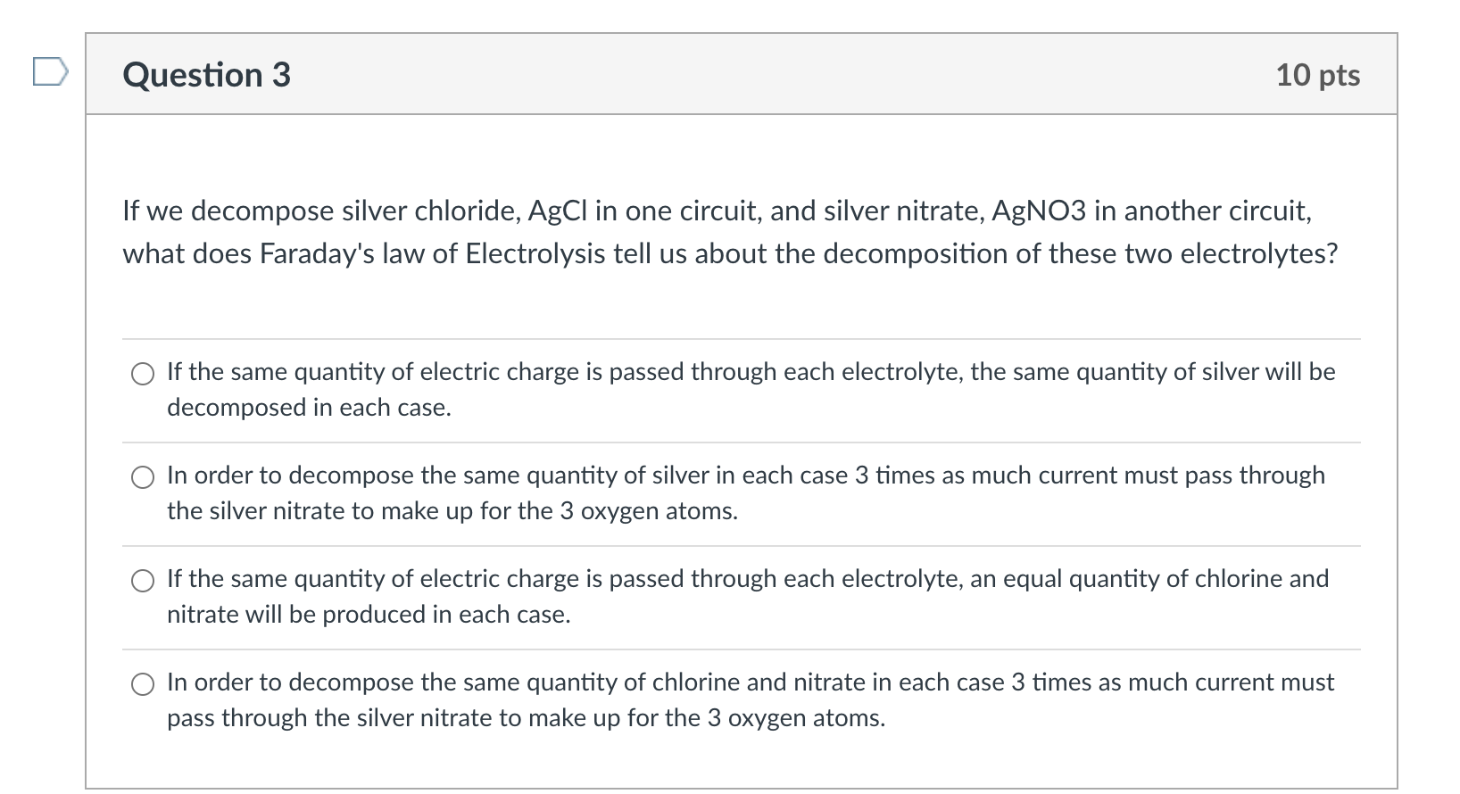 Solved If we decompose silver chloride, AgCl in one circuit, | Chegg.com