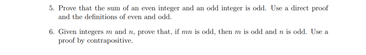 Solved 5. Prove that the sum of an even integer and an odd | Chegg.com