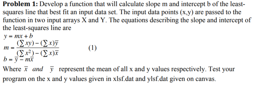 Solved Problem 1: Develop a function that will calculate | Chegg.com