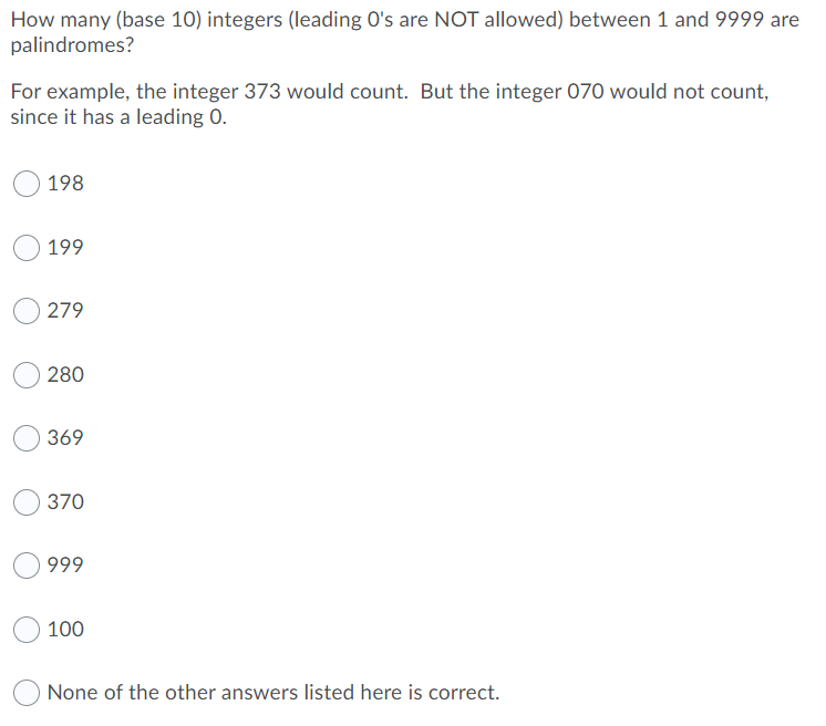 Solved How many (base 10) integers (leading O's are NOT | Chegg.com
