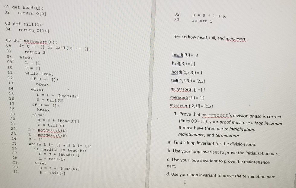 Solved I'm having hard time finding the Loop invariant, then | Chegg.com