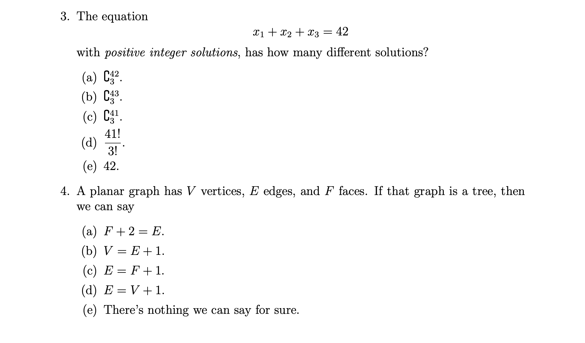 Solved x1+x2+x3=42 with positive integer solutions, has how | Chegg.com