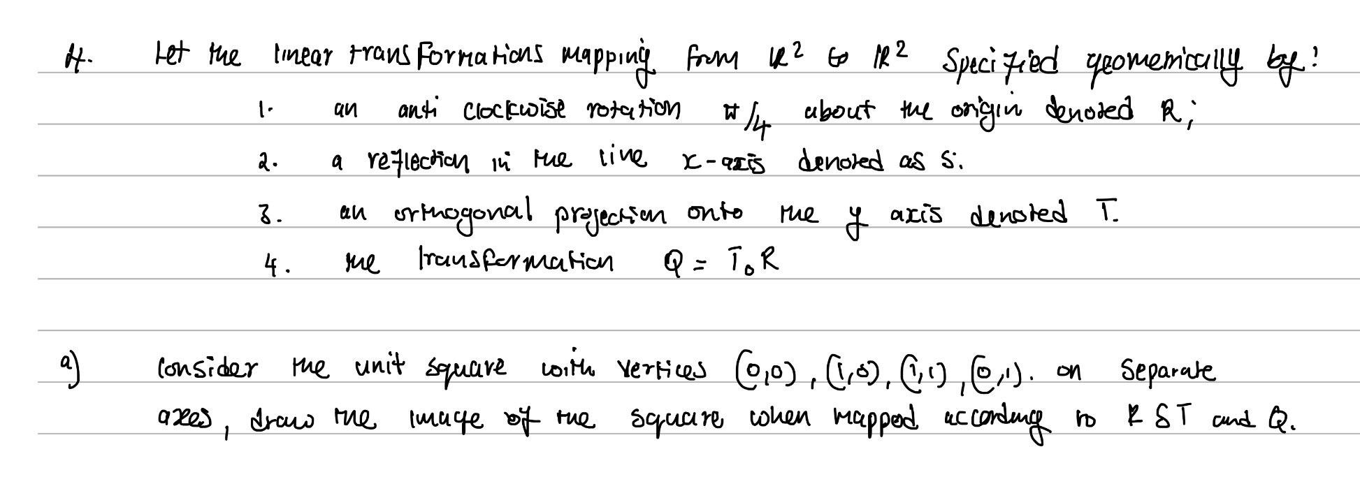Solved a) ﻿consider the unit square with vertices | Chegg.com