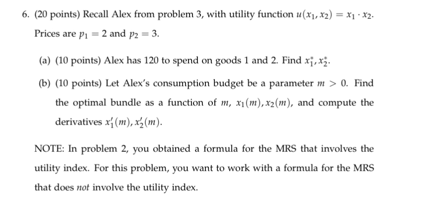 Solved (20 points) Recall Alex from problem 3, with | Chegg.com Solved (20 points) Recall Alex from problem 3, with | Chegg.com