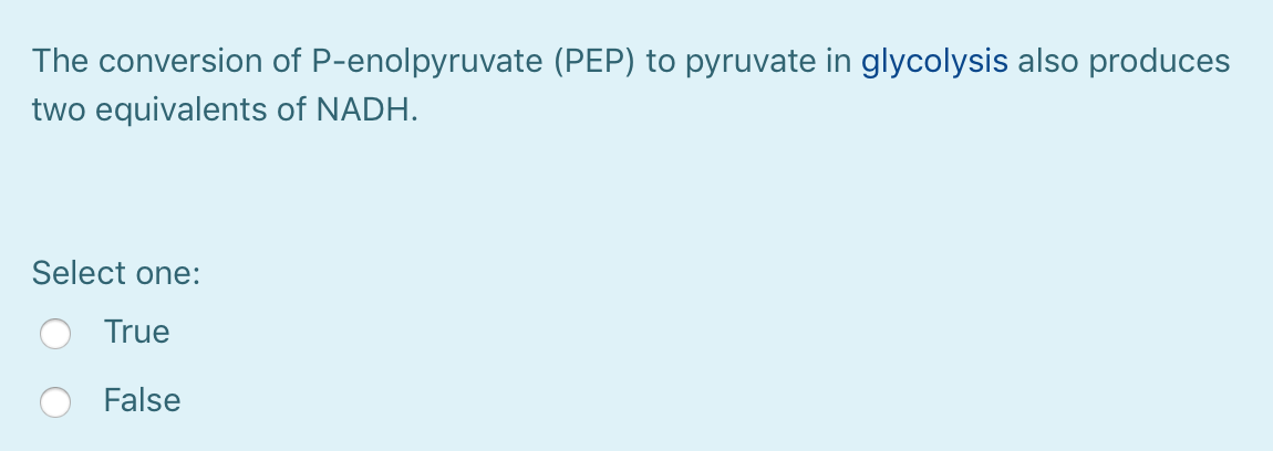 Solved The conversion of P-enolpyruvate (PEP) to pyruvate in | Chegg.com