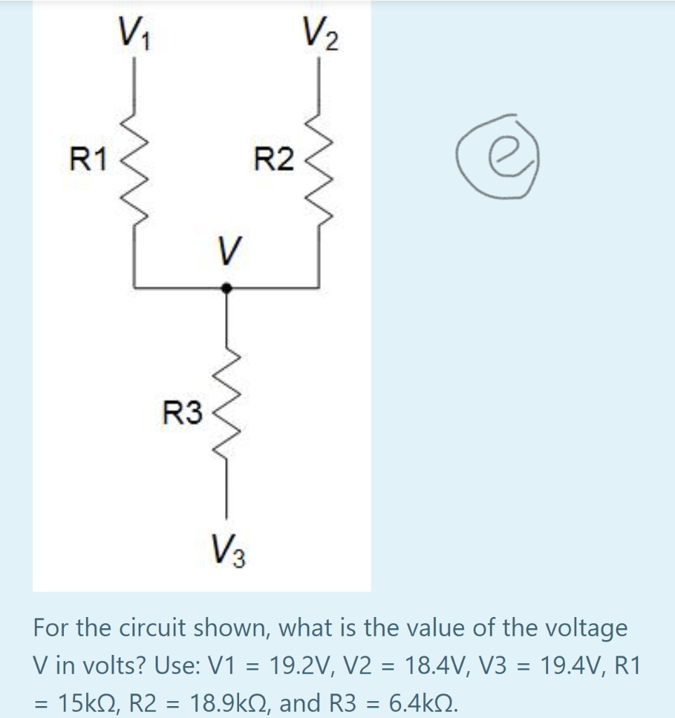 Solved VA R1 R2 1 V HH V2 R3 For the circuit shown, what is | Chegg.com