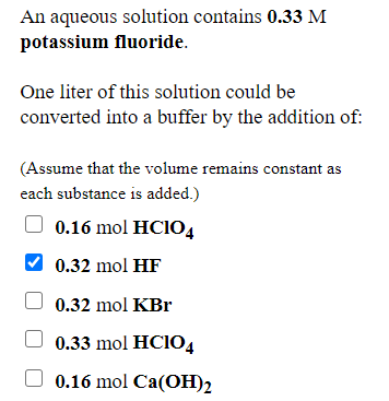 Solved An aqueous solution contains 0.33 M potassium | Chegg.com