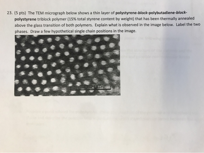 23. (5 pts) The TEM micrograph below shows a thin | Chegg.com