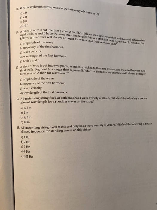 Solved Exercises wave of a string tied down at x 0 and x- 10 | Chegg.com