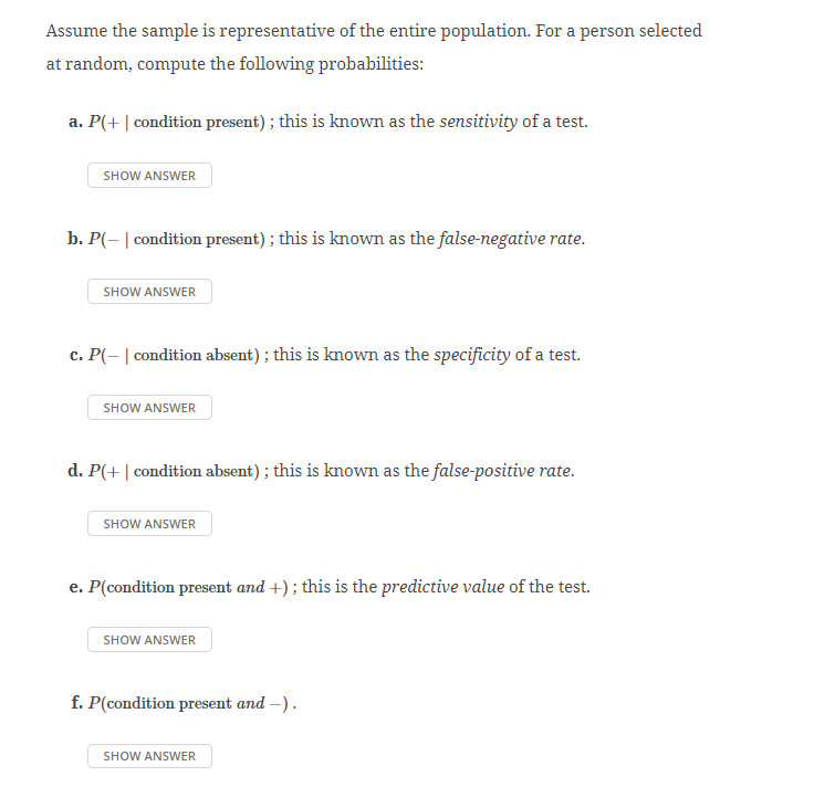 Solved 5. Survey: Medical Tests Diagnostic tests of medical | Chegg.com
