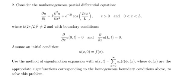 Solved Consider the nonhomogeneous partial differential | Chegg.com