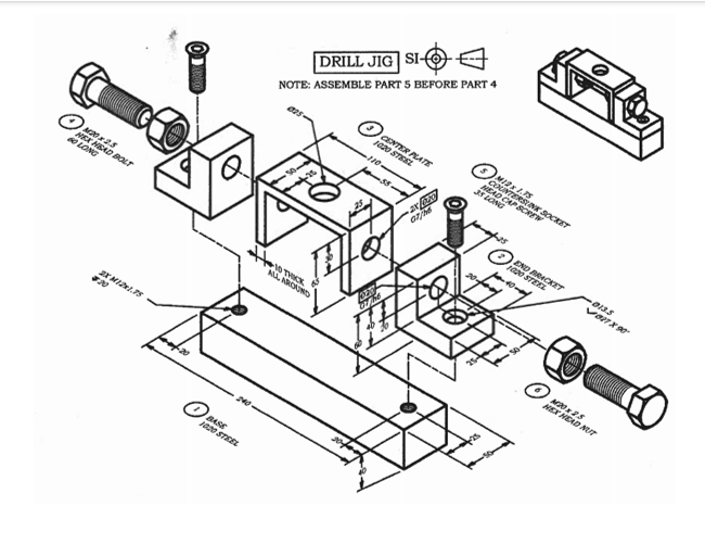 Create a working drawing package for the following | Chegg.com