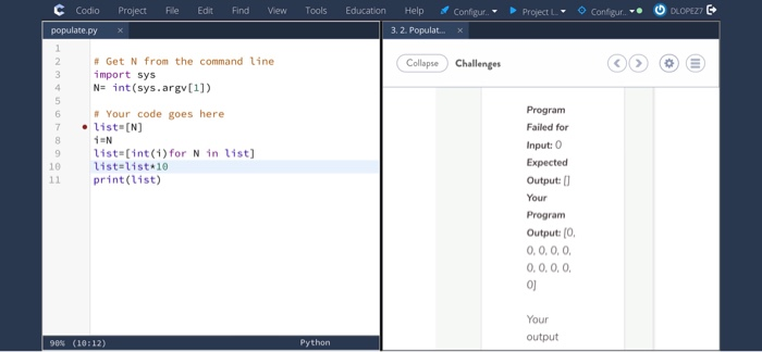 Solved C Codio Project File Edit Find View Tools Education | Chegg.com
