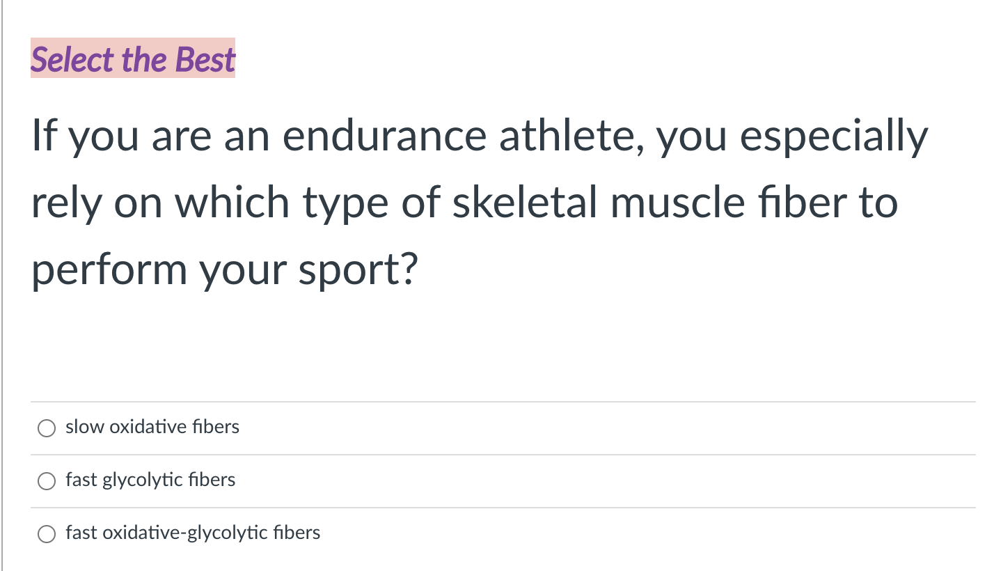 Matching Match the type of muscle fibers to the given | Chegg.com