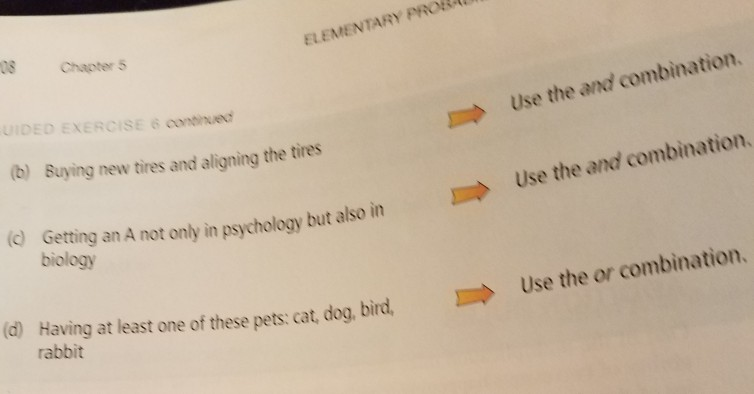 Solved GUIDED EXERCISE 6 COMBINING EVENTS Indicate how each | Chegg.com