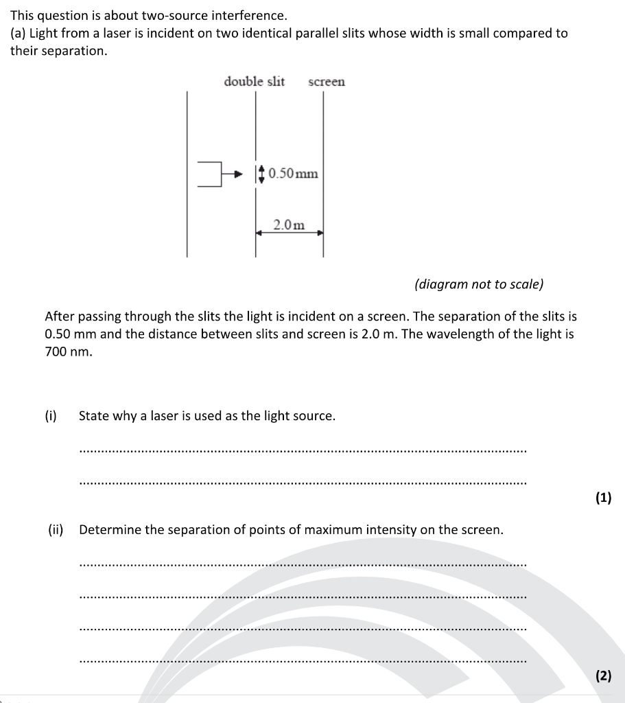 Solved This question is about two-source interference. (a) | Chegg.com