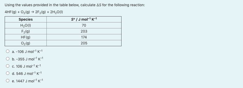 Solved Using the values provided in the table below, | Chegg.com