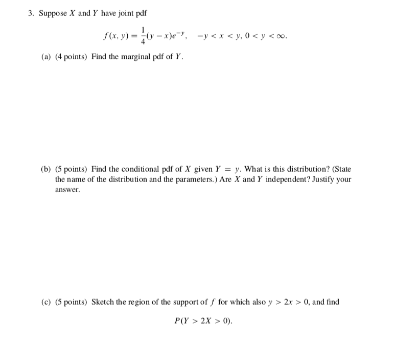 Solved 3. Suppose X and Y have joint pdf | Chegg.com
