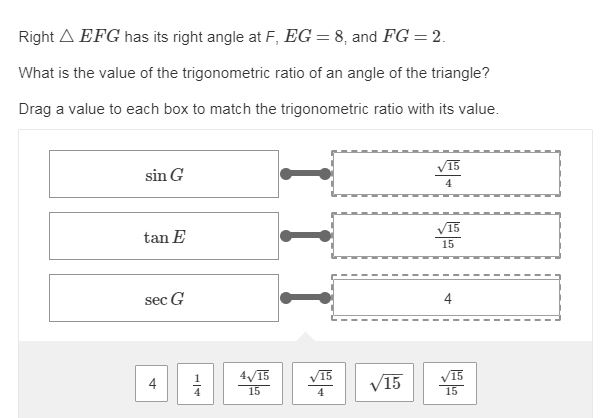 Solved Right A EFG has its right angle at F, EG = 8, and FG | Chegg.com