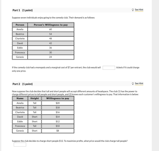 Solved Part 1 (1 point) See Hint Suppose seven individuals | Chegg.com