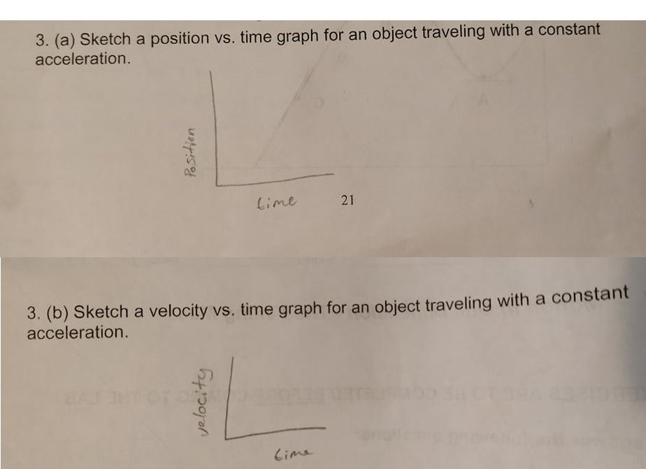 Solved 3. (a) Sketch a position vs. time graph for an object | Chegg.com