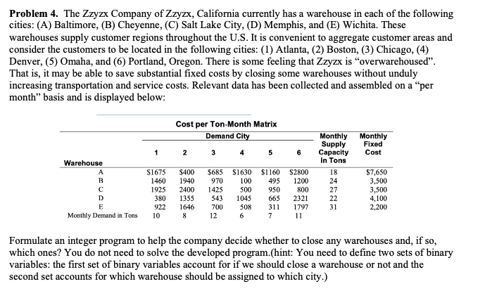 Solved Formulate An Integer Program To Help The 7139