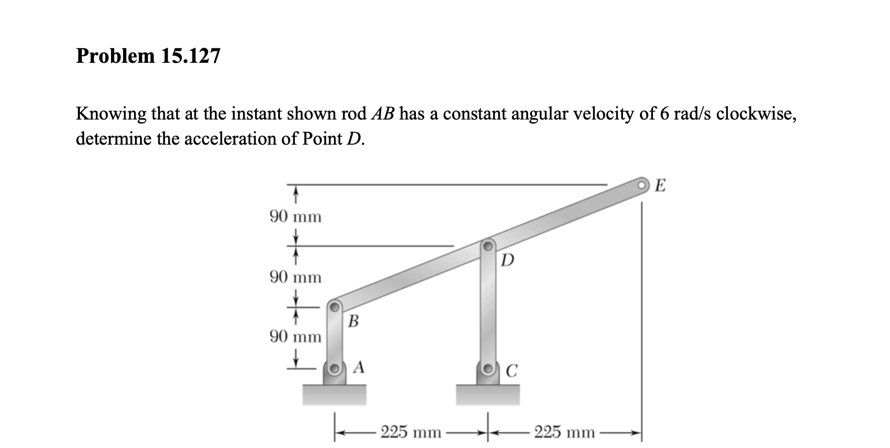Solved Problem 15 127 Knowing That At The Instant Shown Rod