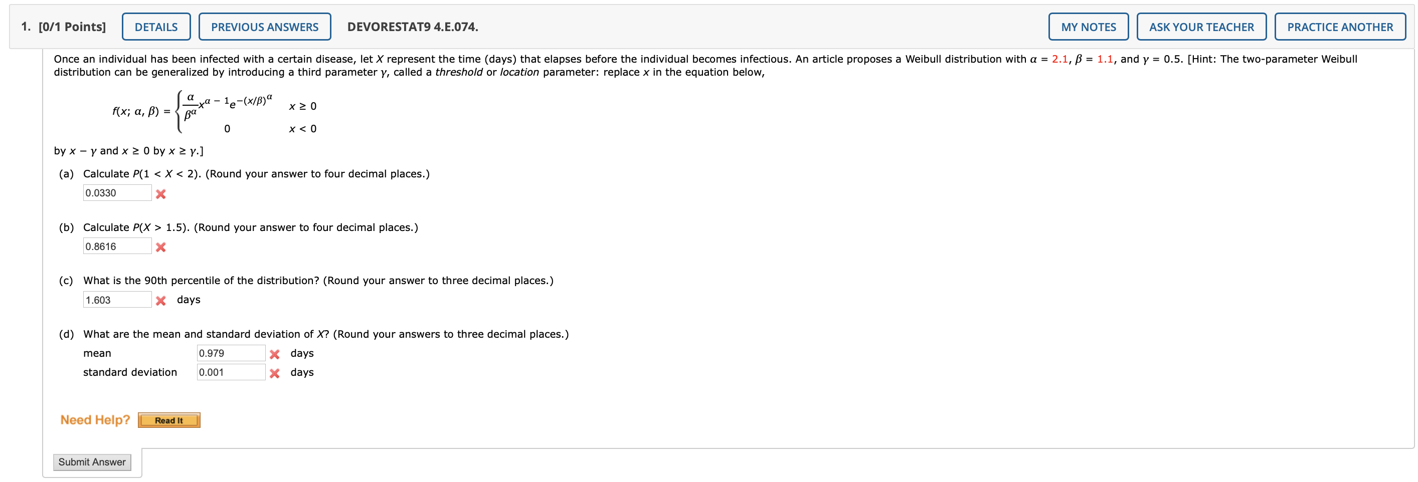 Solved 1. [0/1 Points] DETAILS PREVIOUS ANSWERS DEVORESTAT9 | Chegg.com