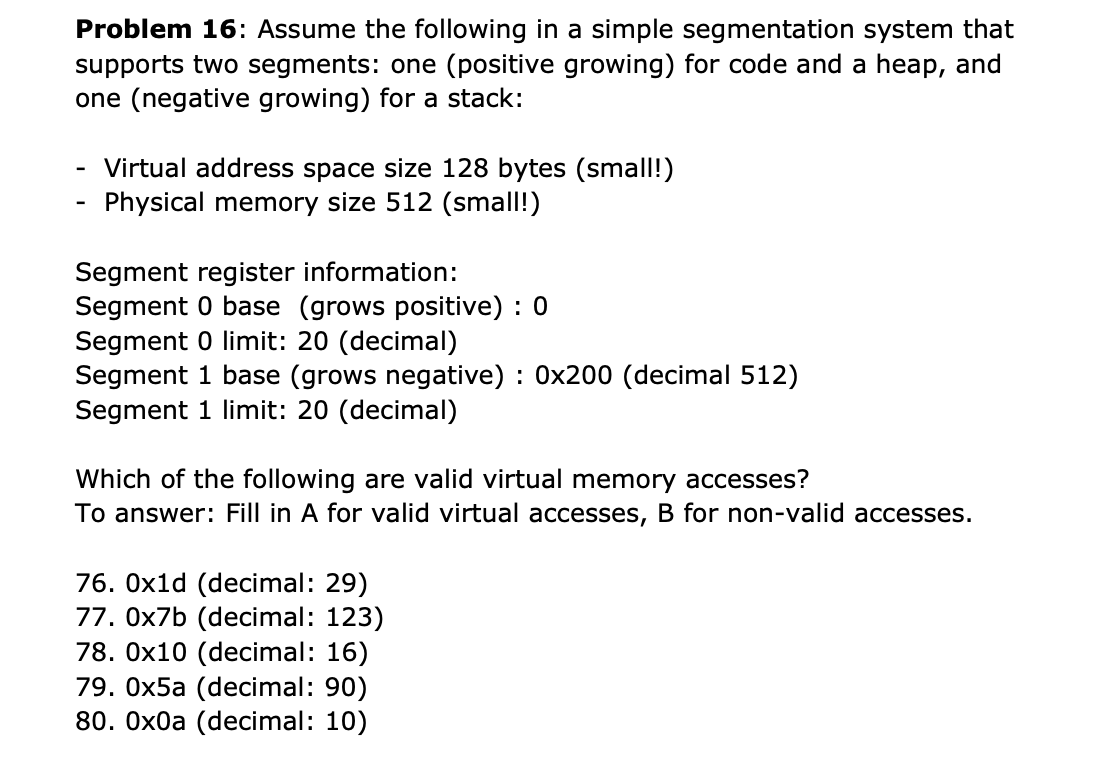 Solved Problem 16: Assume the following in a simple | Chegg.com
