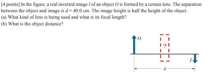 Solved 10. In the figure, a real inverted image I of an | Chegg.com