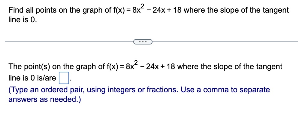Solved Find all points on the graph of f(x)=8x2−24x+18 where | Chegg.com
