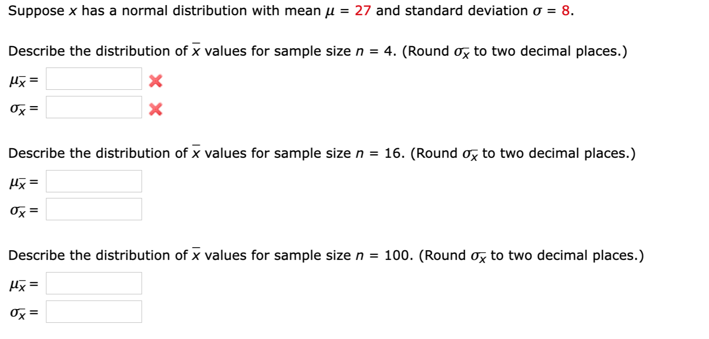 Solved Suppose x has a normal distribution with mean u = 27 | Chegg.com