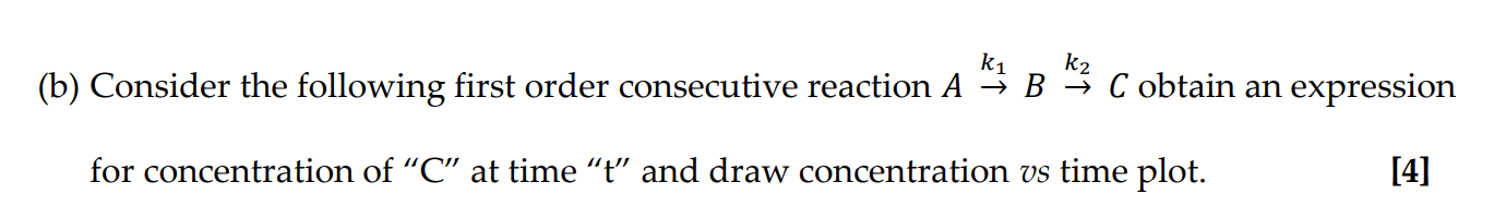 Solved kı k2 쪽 (b) Consider the following first order | Chegg.com