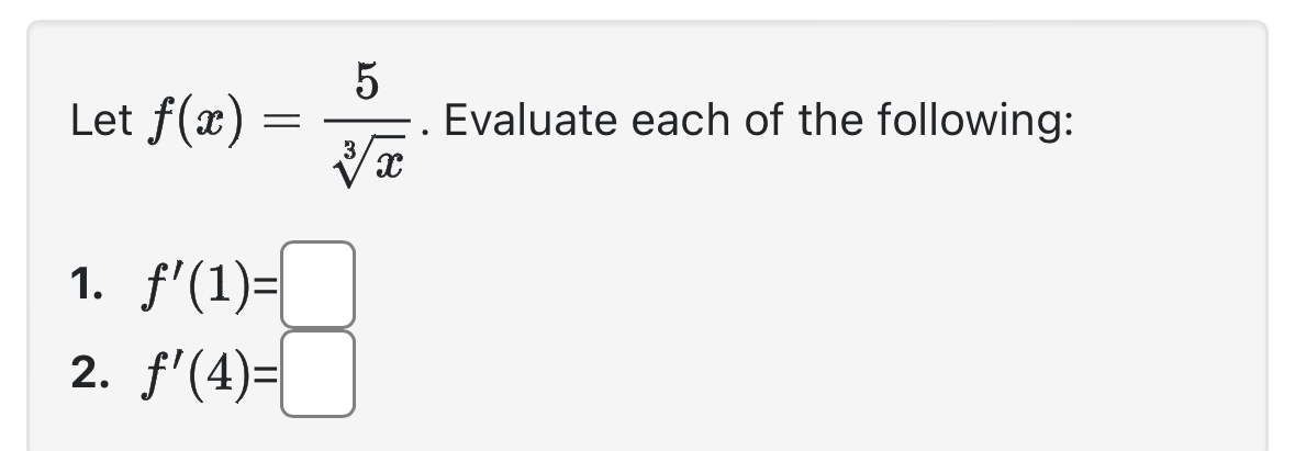 Solved Let f(x)=3x5. Evaluate each of the following: 1. | Chegg.com