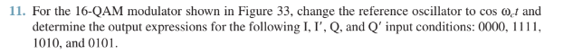 11. For the 16-QAM modulator shown in Figure 33, | Chegg.com