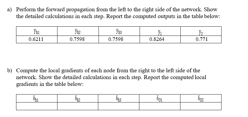 Problem 1) (3 pts) Forward-backward propagation: | Chegg.com