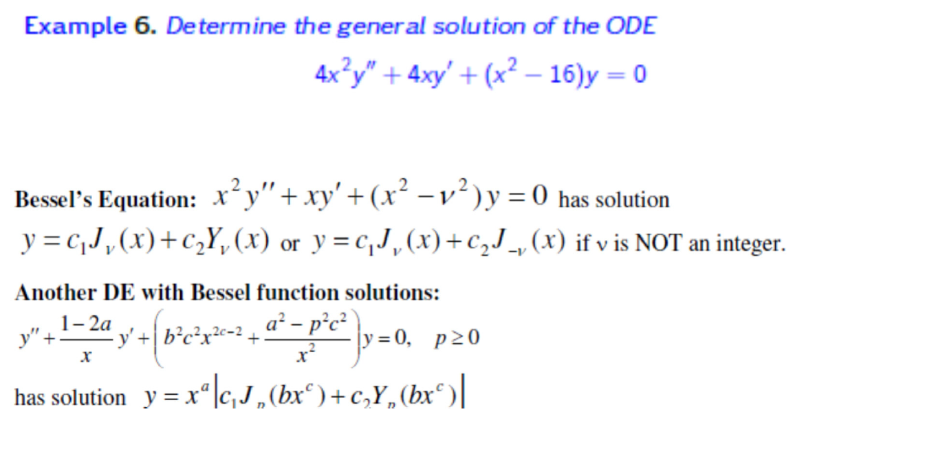 Solved Example 6. Determine the general solution of the ODE | Chegg.com
