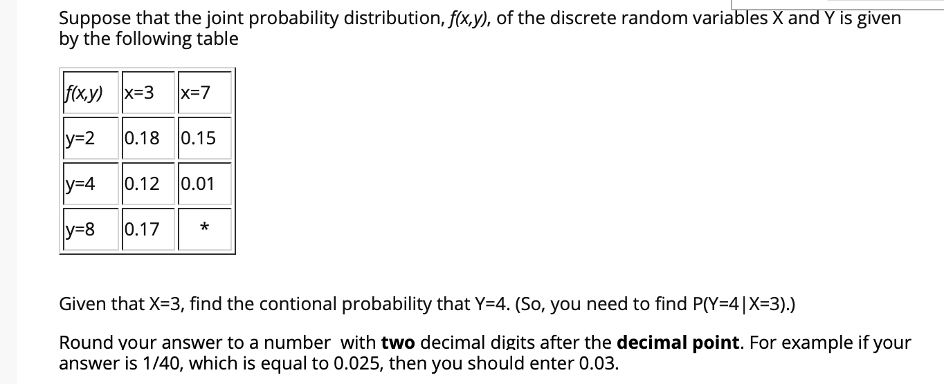Solved Suppose that the joint probability distribution, | Chegg.com