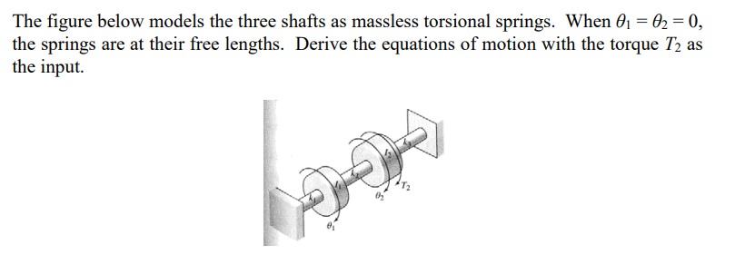 Solved The figure below models the three shafts as massless | Chegg.com