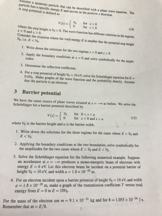 Solved Assume a quantum particle that can be described with | Chegg.com