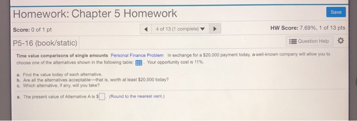Solved Homework Chapter 5 Homework Score 0 Of 1 Pt P5 16