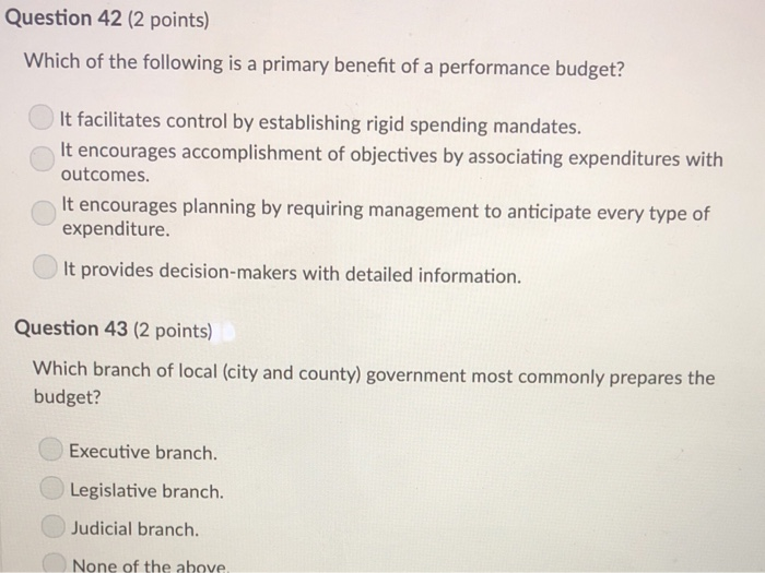 Solved Question 42 (2 points) Which of the following is a | Chegg.com