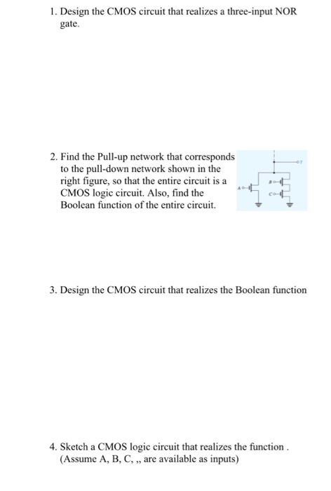 1. Design the CMOS circuit that realizes a | Chegg.com