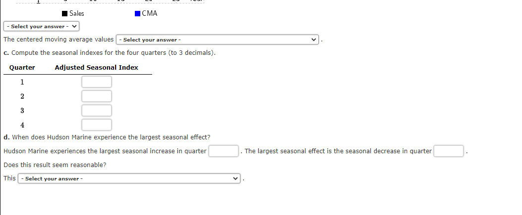 a. Compute the centered moving average values (first | Chegg.com